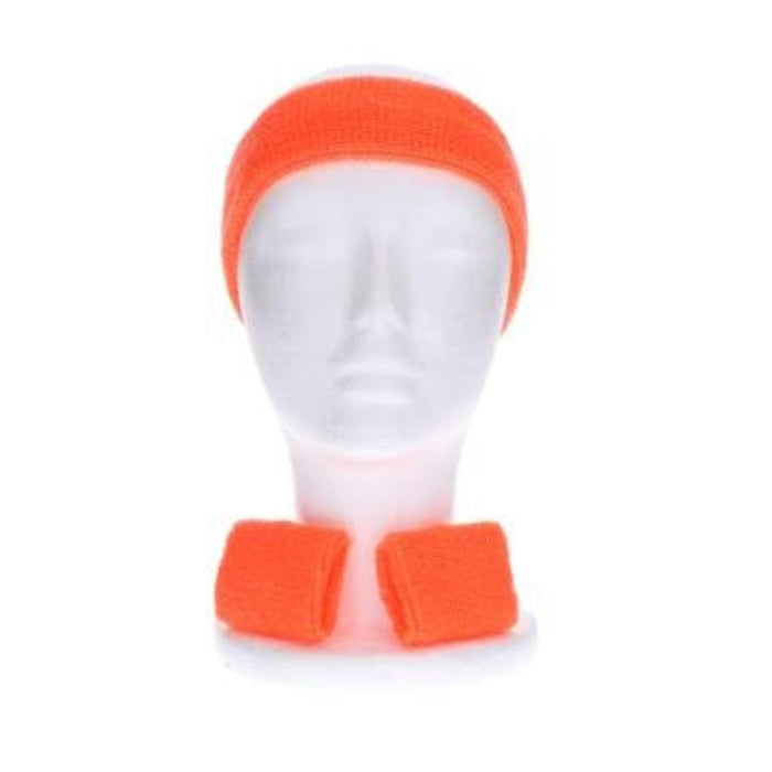 Zweetbandjes set neon oranje kopen? SoLow
