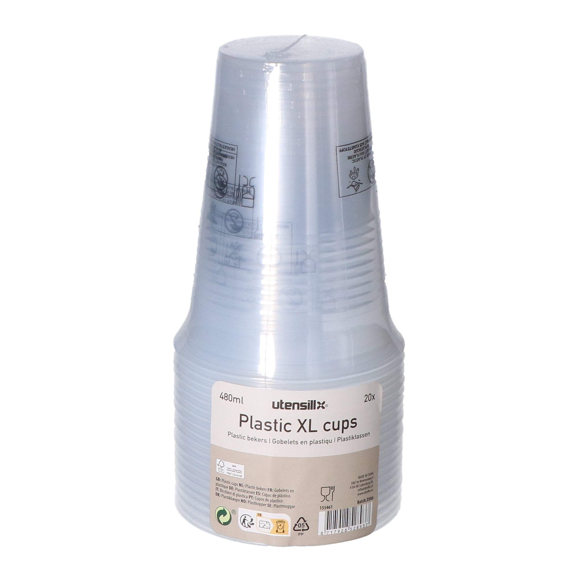 Plastic beker XL transparant 480ml 20 stuks kopen? | SoLow