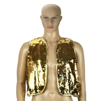Gilet pailletten goud heren maat S kopen? SoLow