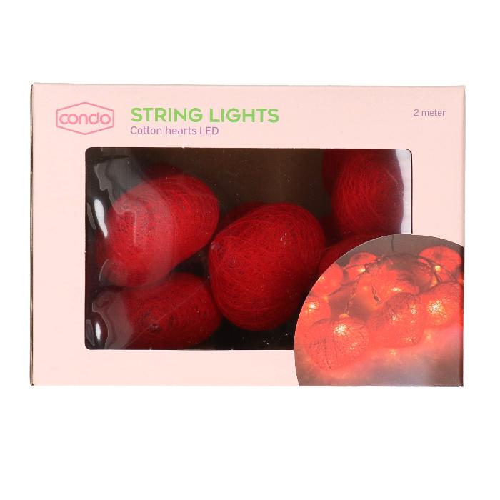 Hartjes lichtsnoer rood 10 ballen 2m kopen? | SoLow